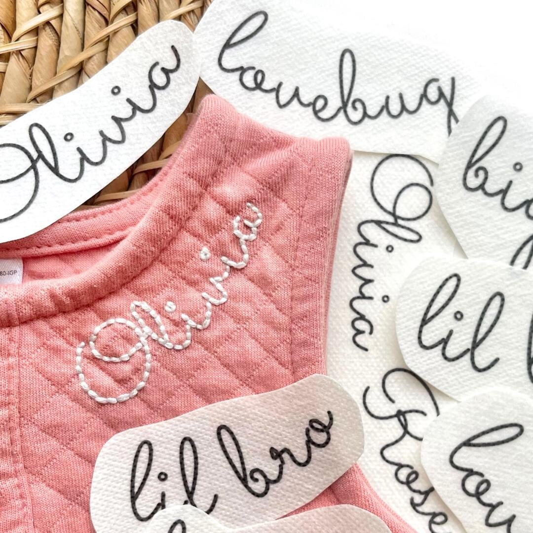 Custom Name Stick and Stitch Template, Word Pattern Transfer Patch ...