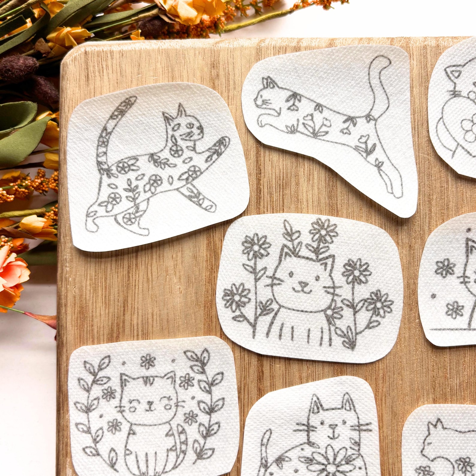 Printable Cat Stick and Stitch Embroidery Designs, Animals Stick N ...