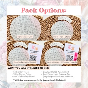 Embroidery Handprint Keepsake, Floral Kids Handprint Craft for Mothers ...