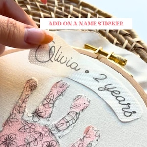 Embroidery Handprint Keepsake, Floral Kids Handprint Craft for Mothers ...