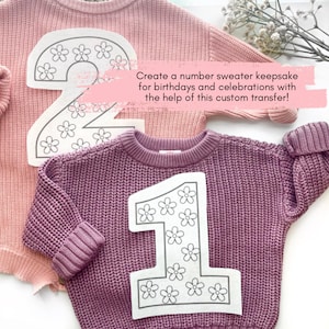 DIY Sweater Number Handembroidery Stick and Stitch Kids First Birthday ...