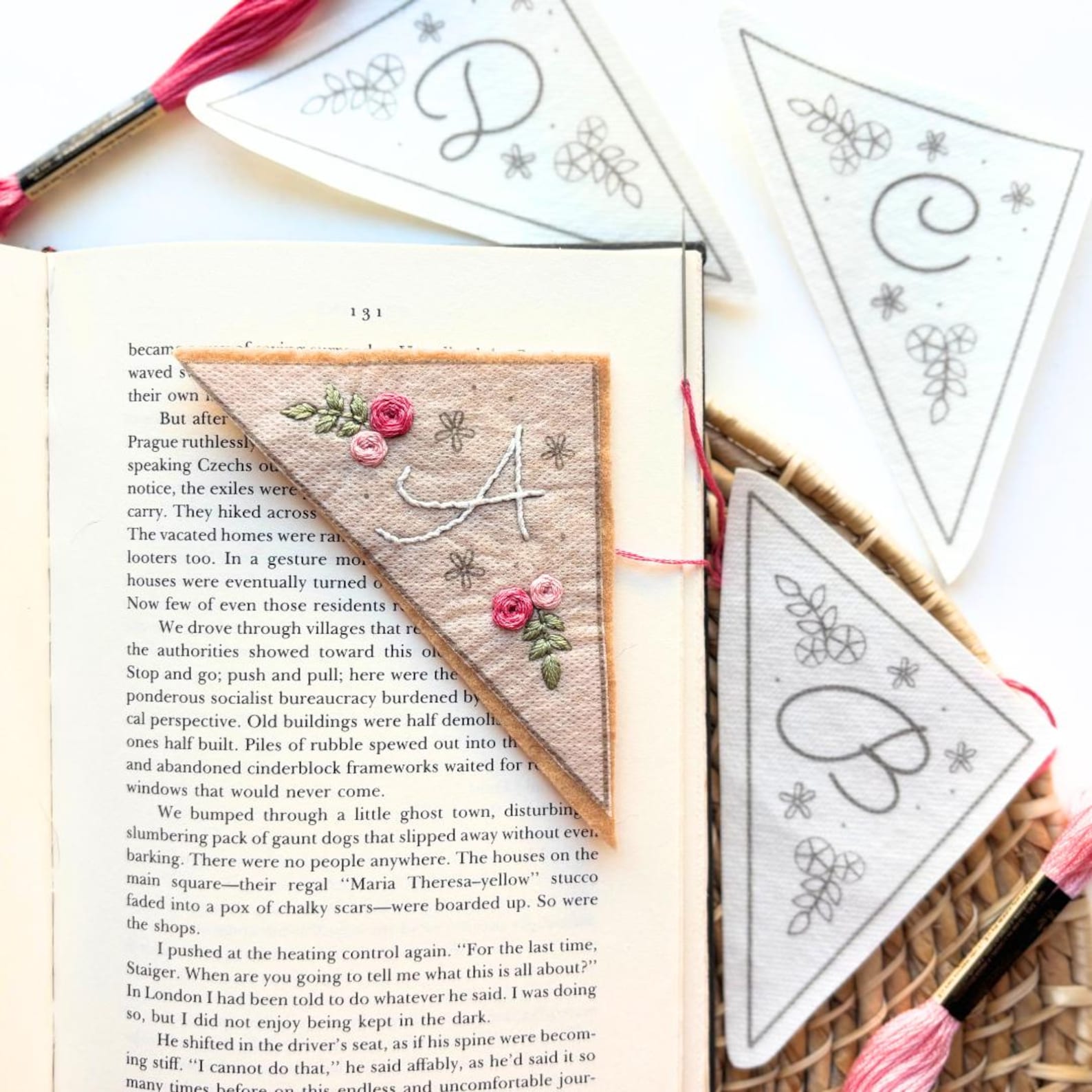 Personalized Letter Bookmark Stick and Stitch – DIY Felt Embroidery ...