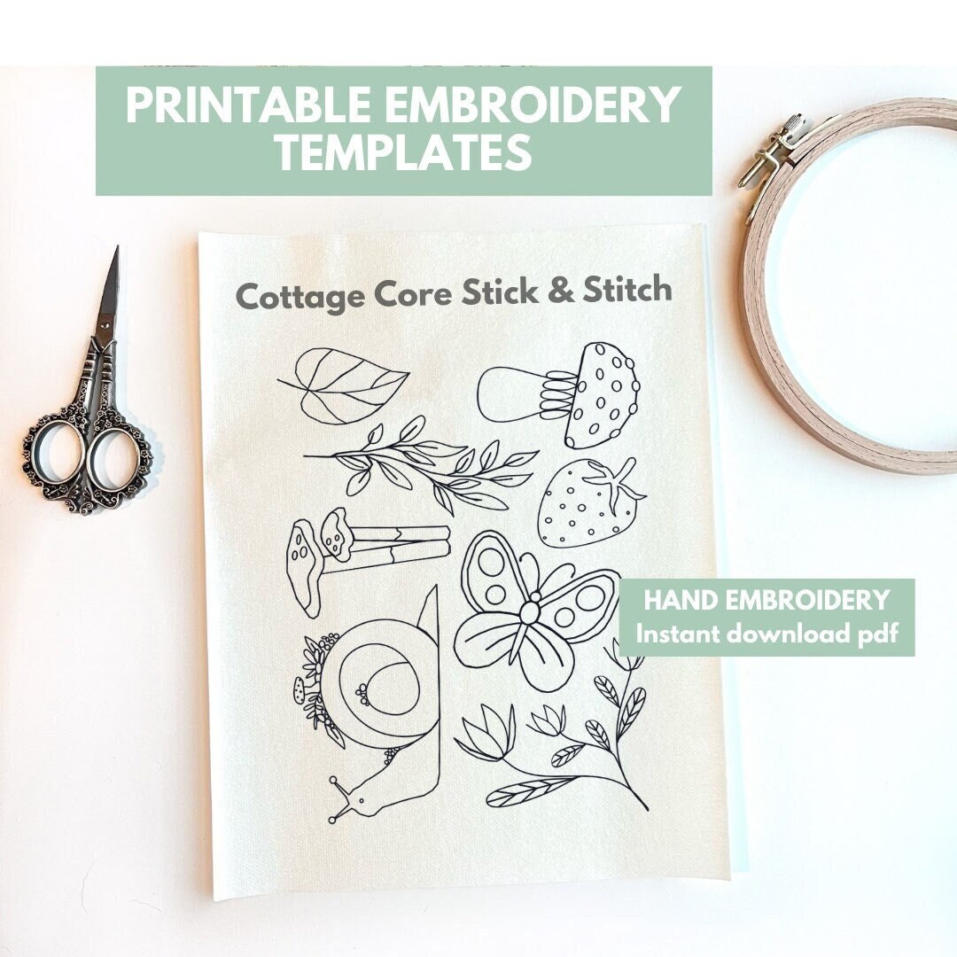 Printable Stick and Stitch Embroidery Patterns Download - Etsy