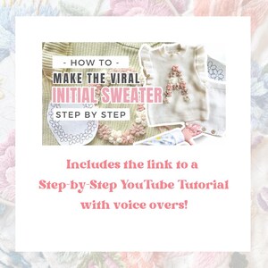 Floral Initial Sweater Tutorial, Alphabet for DIY Baby Sweater ...