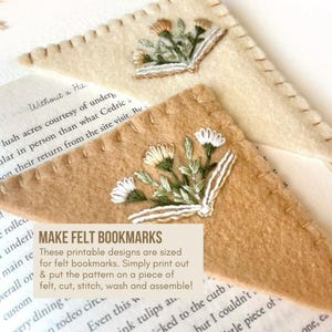 Embroidered Bookmark Printable Stick and Stitch Designs, Hand ...