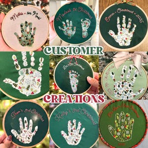 Christmas Embroidery Handprint Stick and Stitch, Kids Handprint Craft ...