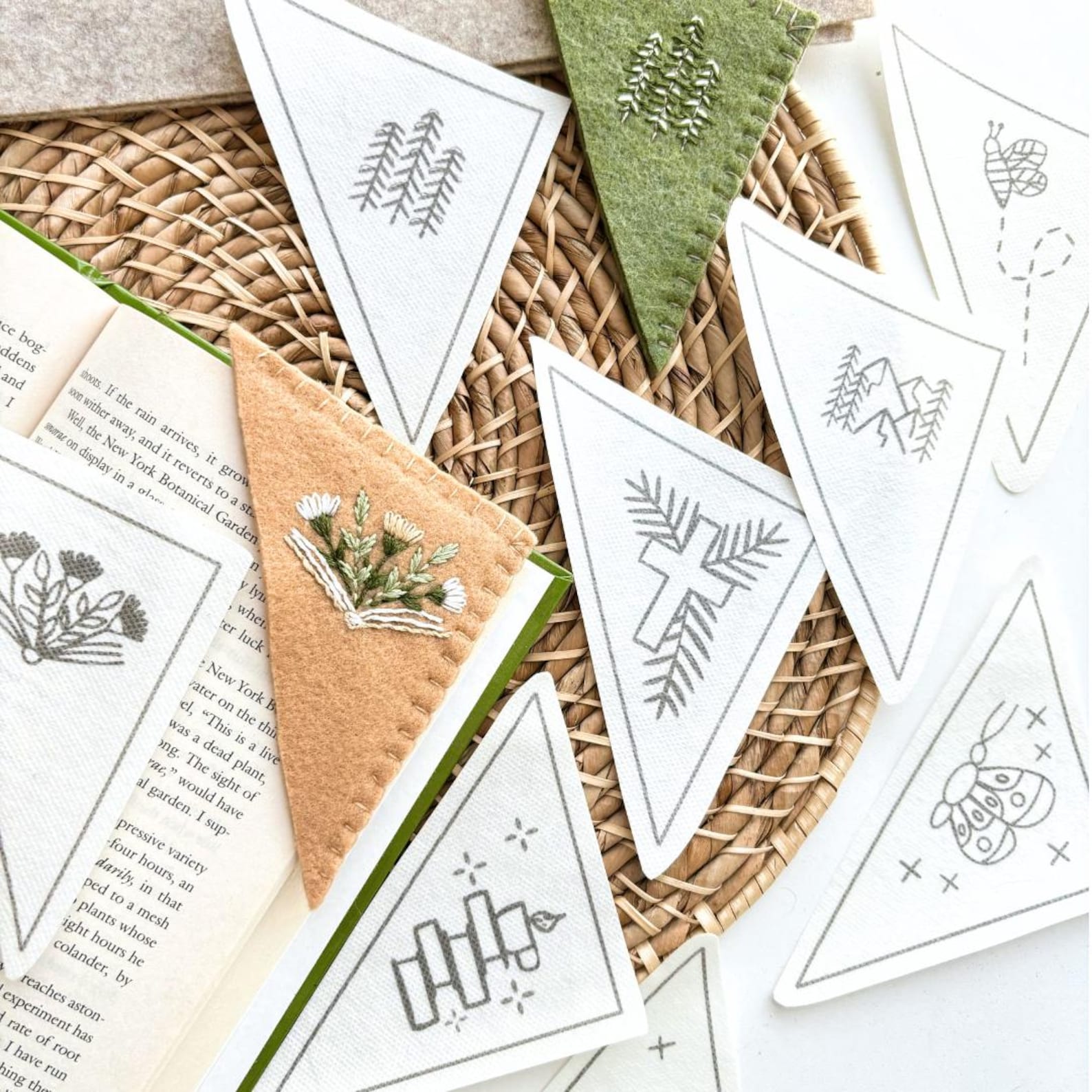 Embroidered Bookmark Stick and Stitch Designs Hand Embroidery Bookmarks ...