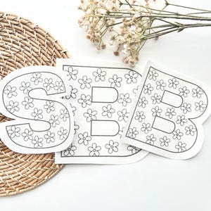 Flower Outline Initial Stick and Stitch Kids Craft DIY Sweater Baby ...