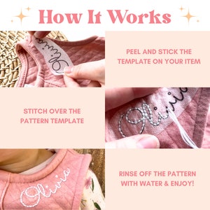 Custom Name Stick and Stitch Template, Word Pattern Transfer Patch ...