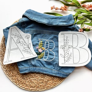 Floral Alphabet Hand Embroidery PDF Template, Instant Digital Download ...