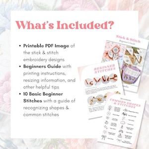 Printable Stick and Stitch Embroidery Patterns Download Cottage Core ...