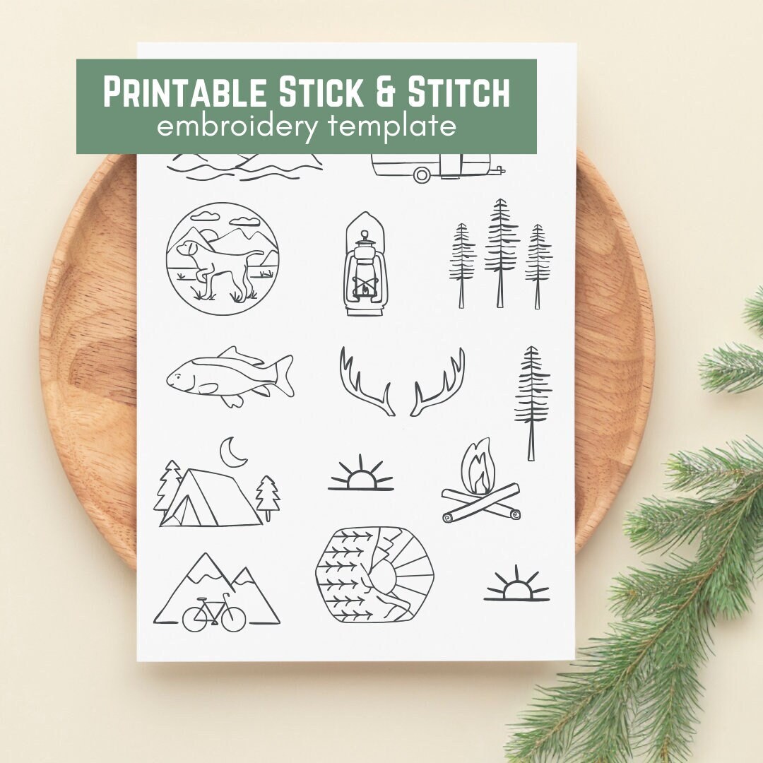 Outdoor Embroidery Patterns Men Hand Embroidery Stick and Stitch ...