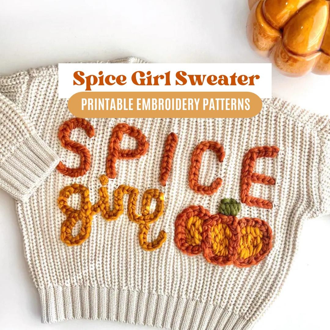 Fall Embroidery Sweater Pattern, Printable Stick and Stitch ...
