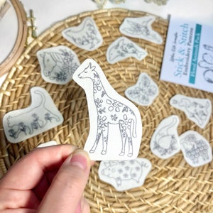 Printable Stick and Stitch Animals Embroidery Designs Floral Animals ...