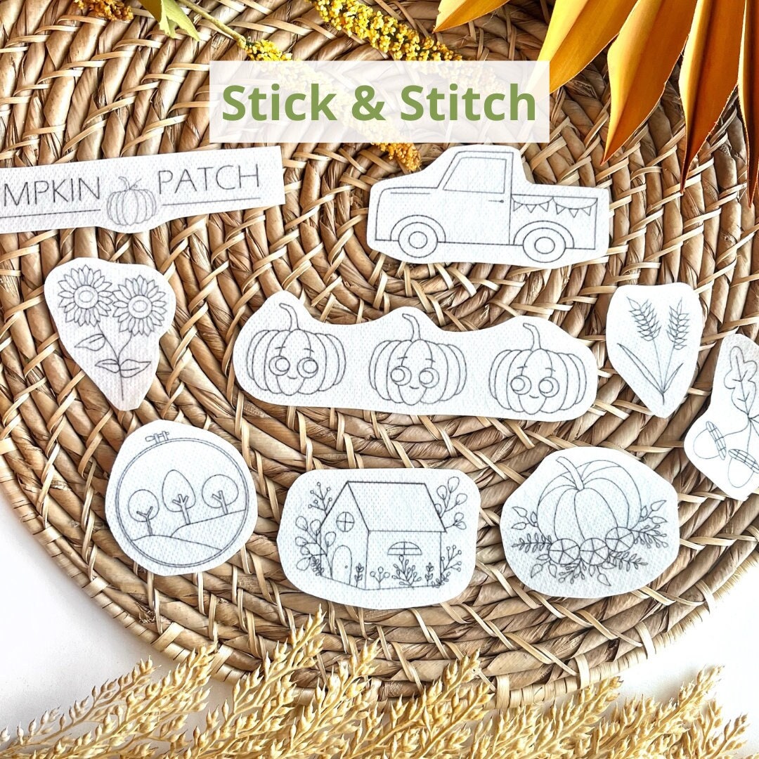 Fall Stick and Stitch Embroidery Designs Washaway Embroidery Stabilizer ...