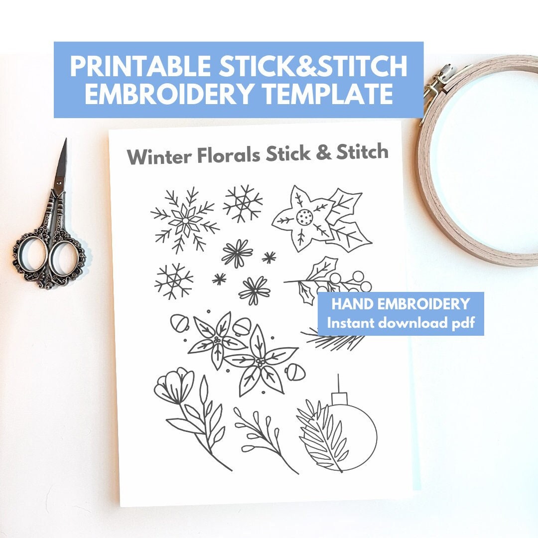 Printable Stick and Stitch Embroidery Designs Winter Sewing Patterns ...