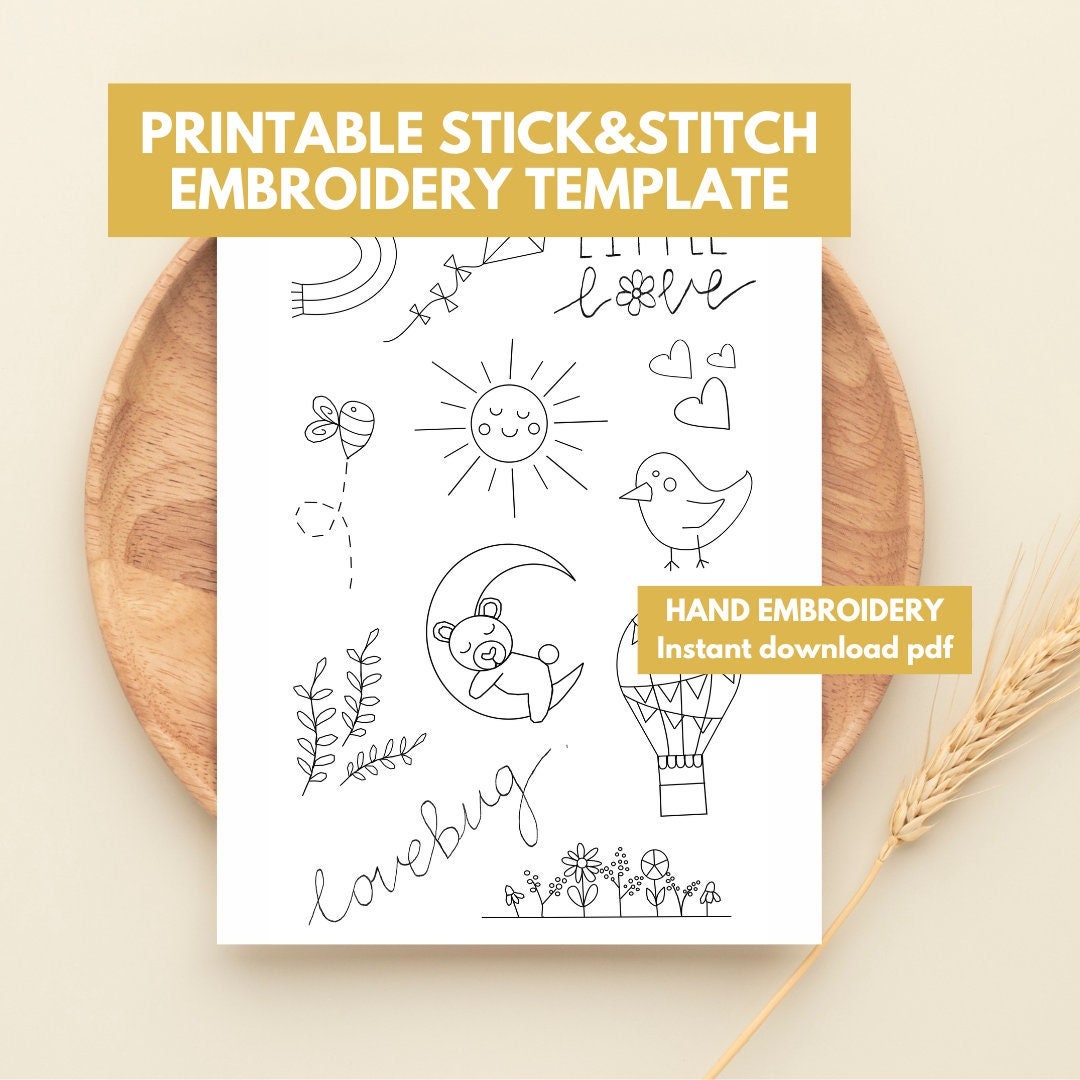 Printable Stick and Stitch Embroidery Designs Baby Sewing Patterns ...