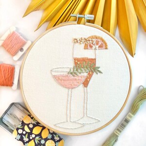 Alcohol Embroidery Template, Drinks Embroidery Image, Hand Embroidery ...