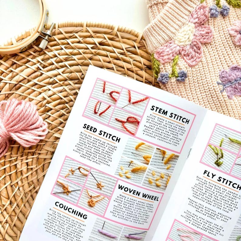 PDF Embroidery Book, Hand Embroidery Stitching Guide, Embroidered ...