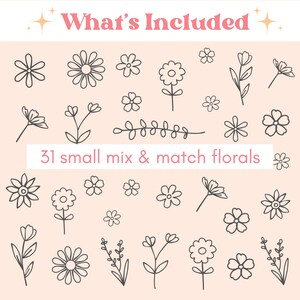 Flower Printable Stick and Stitch, Hand Embroidery Stick and Stitch ...