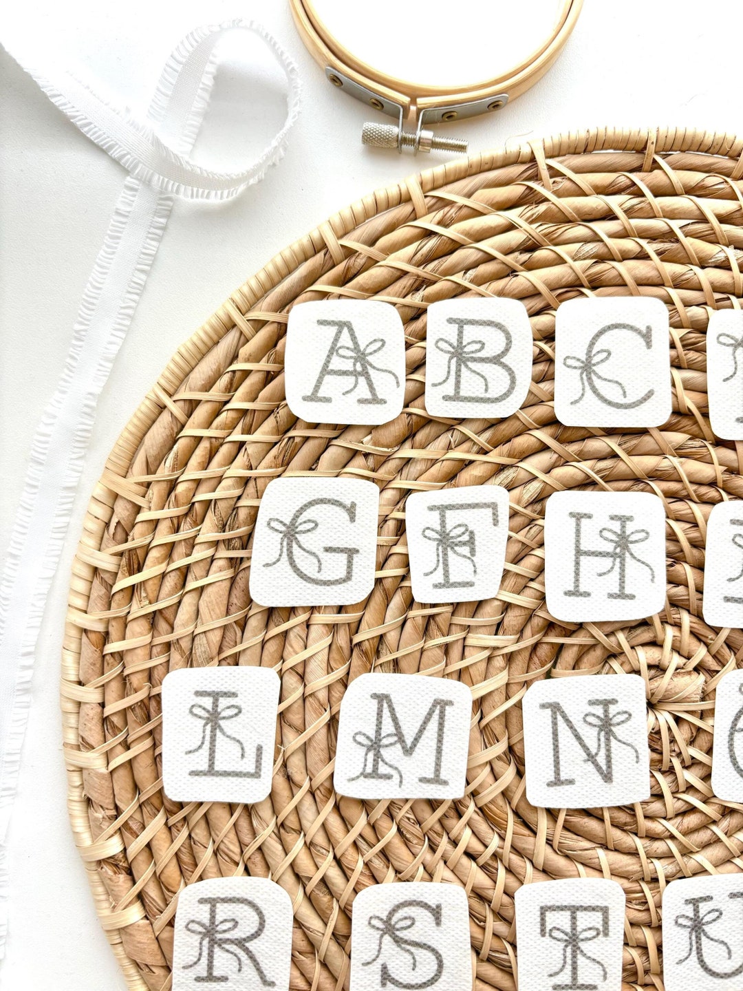 Bow Letter Stick and Stitch Hand Embroidery Patterns, Alphabet ...