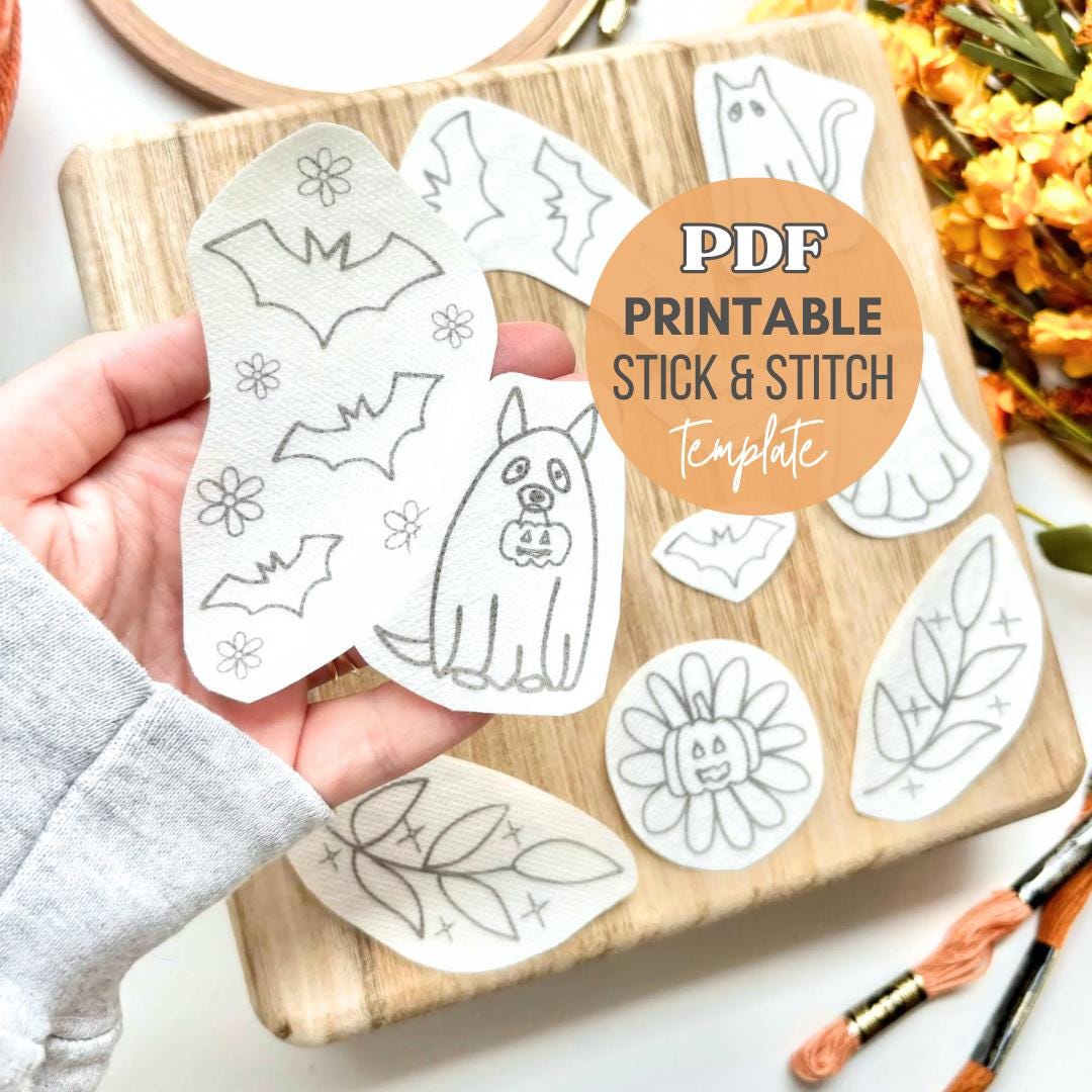 Halloween Stick and Stitch Embroidery Patterns Printable Stick and ...
