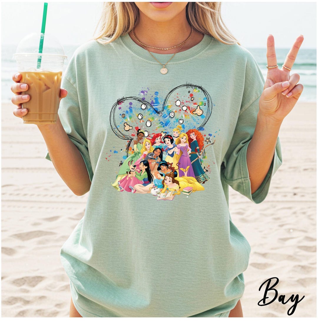 Comfort Color® Disney Princesses Shirt Mickey Head Watermarks Disney ...