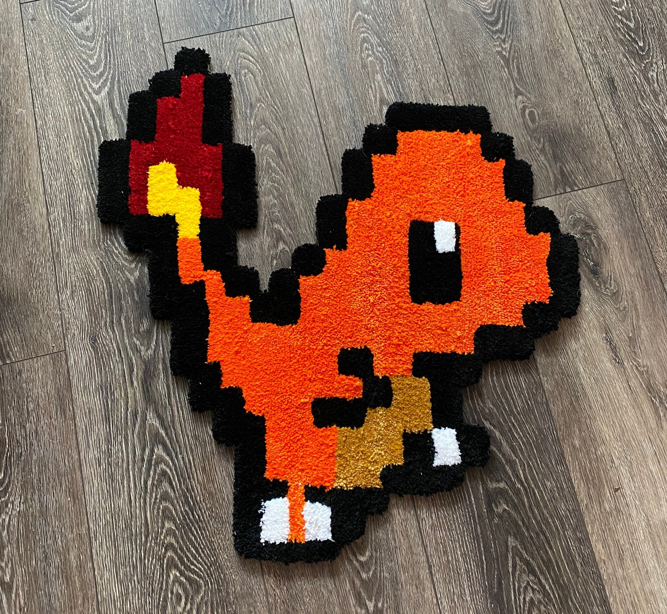 Handmade Pixel Charmander Rug - Etsy