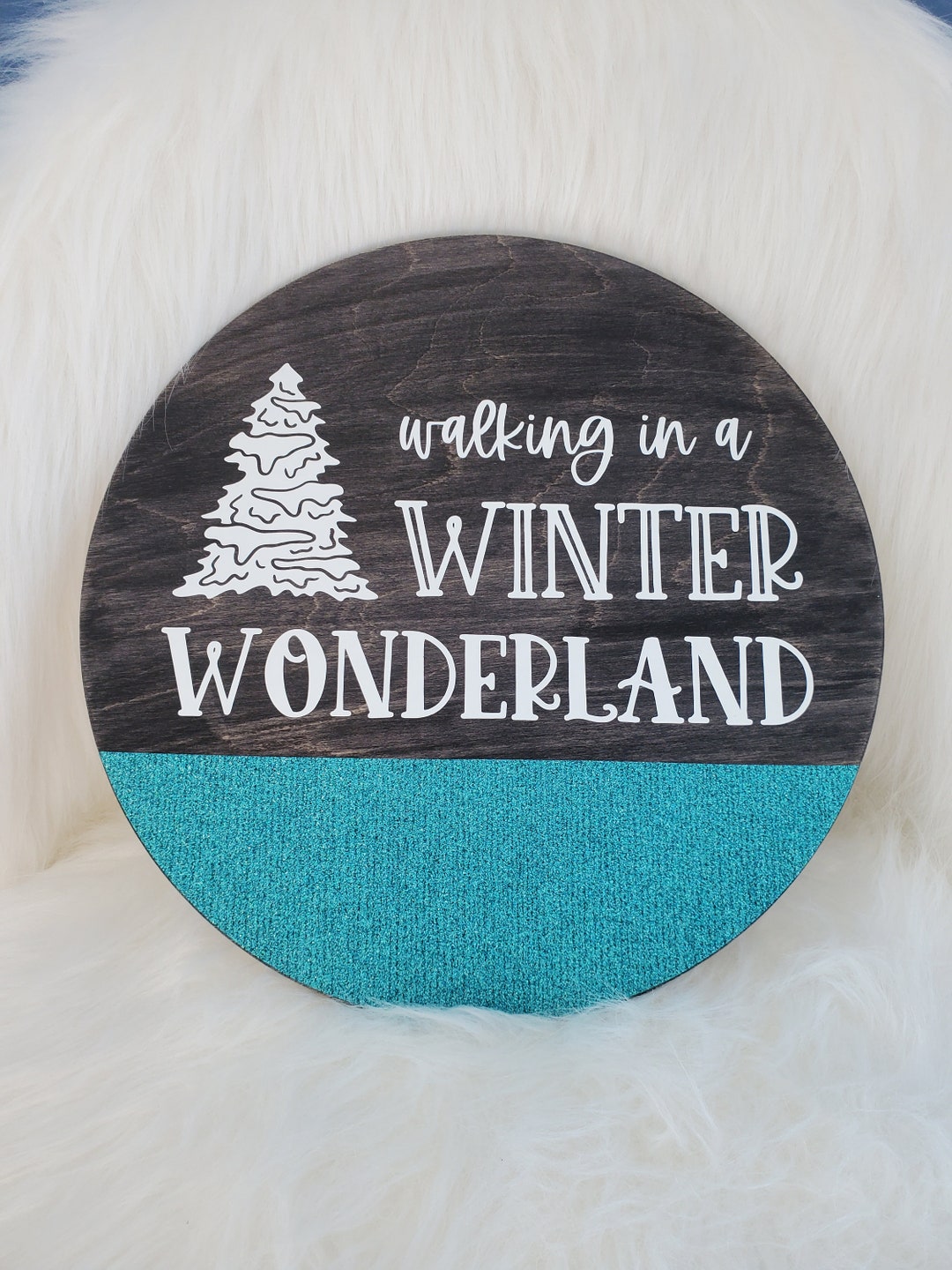 Walking in A Winter Wonderland Wood Sign Home Decor Round - Etsy