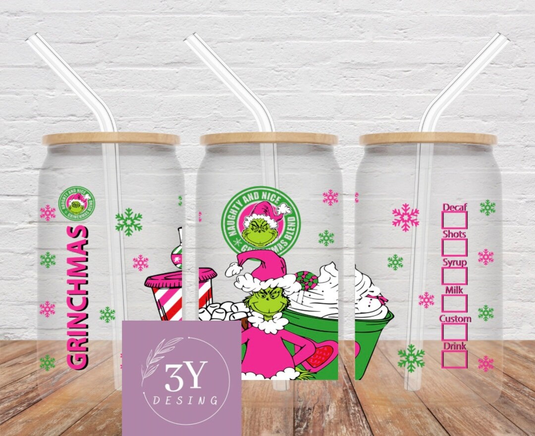 Pink Grinch Can Cup 16oz - Etsy