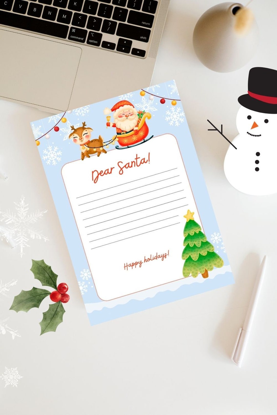 Dear Santa Letter Digital Printable PDF Letter Santa - Etsy