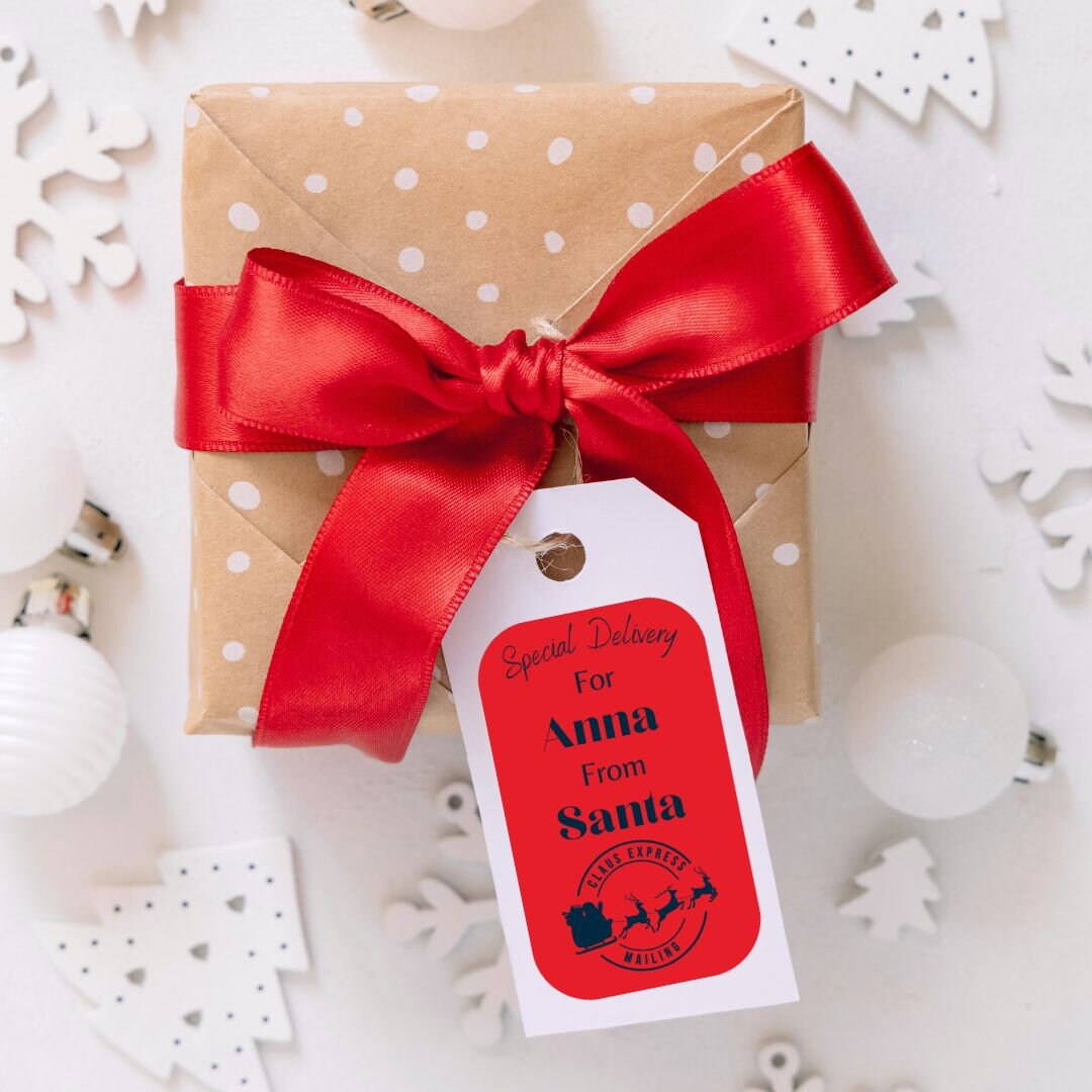 Santa Gift Tags Editable Printable Gift Tags Digital Instant - Etsy