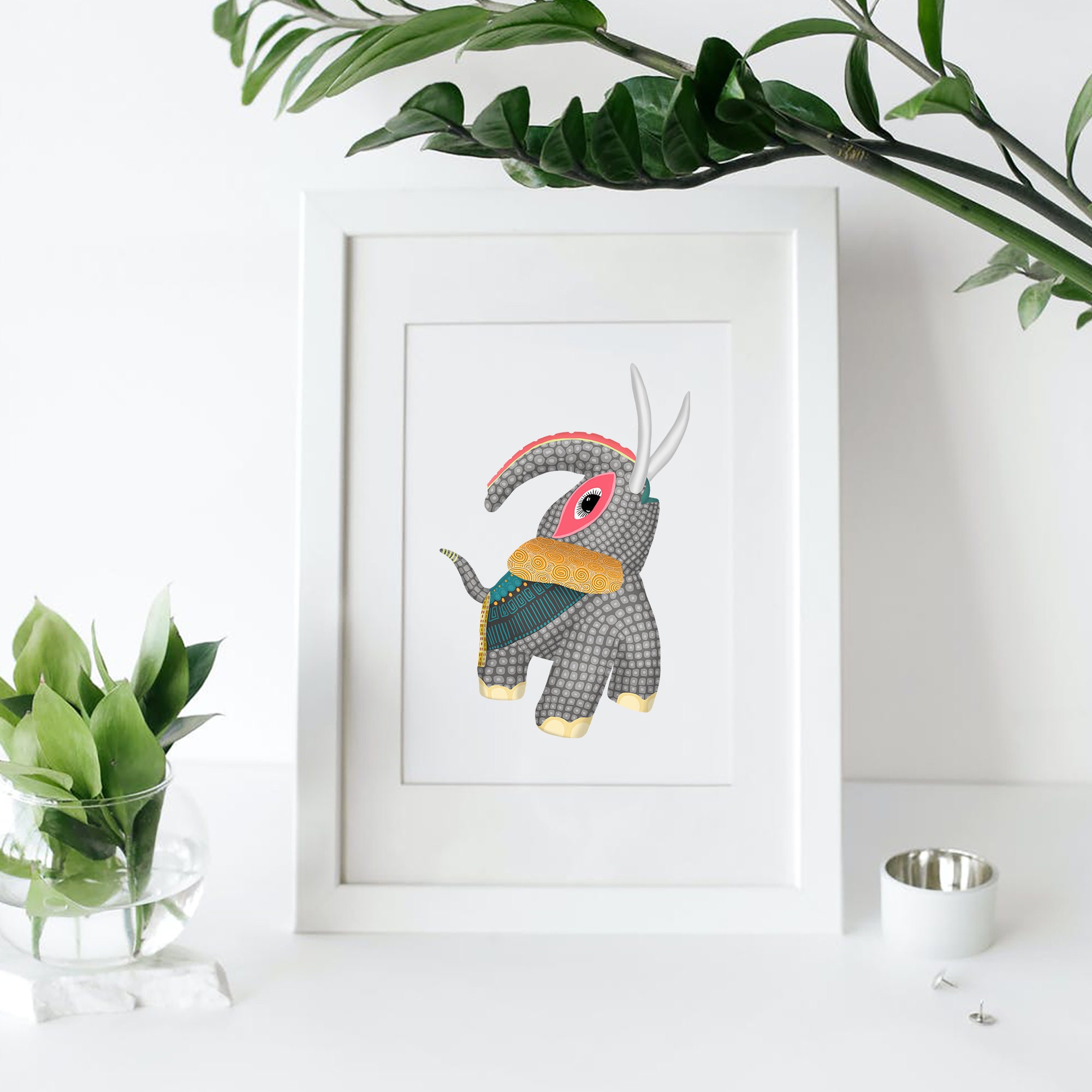 Alebrije Drawing, Elefante, Elephant, Oaxacan Art, Mexican Art, Mexican ...