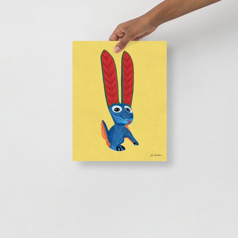 Alebrije Art Print - Conejo (rabbit), Mexican Folk, Oaxacan Art, Animal ...
