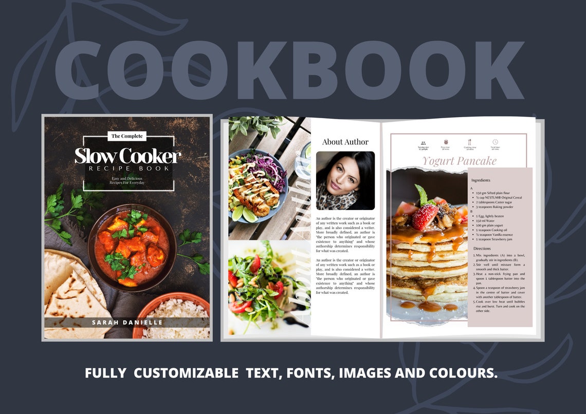 Cookbook Template for Canva, Editable Recipe Book, Family Cookbook ...