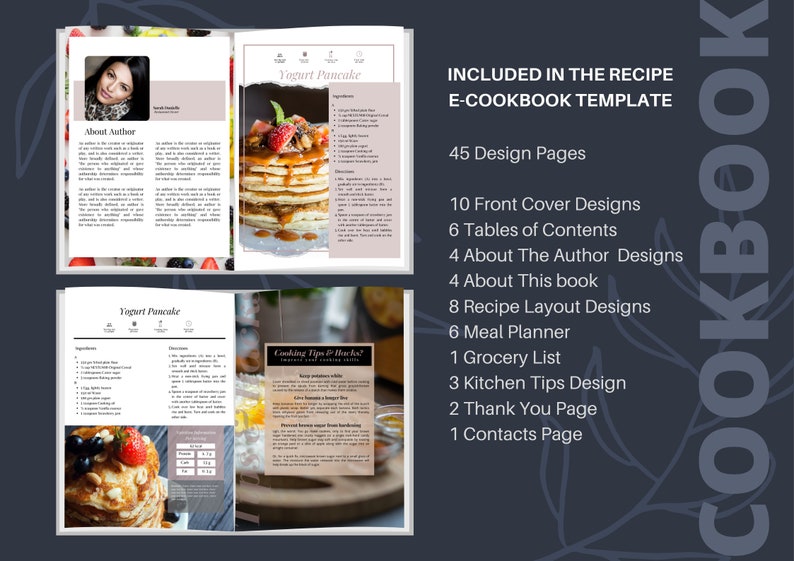 Cookbook Template for Canva, Editable Recipe Book, Family Cookbook ...