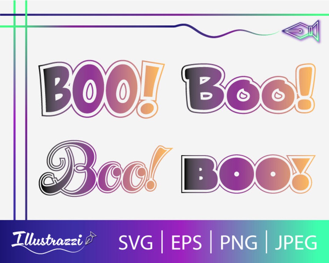 Halloween Boo SVG File Bundle | Halloween DIY Gifts | Boo Digital Art ...