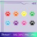 Colorful Paw Prints SVG Bundle Paw Print Clip Art Decal Paw Print ...