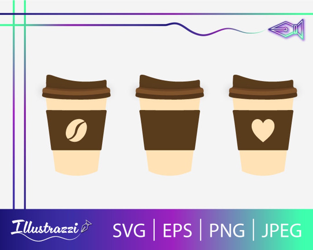 Brown Coffee To-go Cups SVG File Bundle Digital Download | Coffee Cups ...
