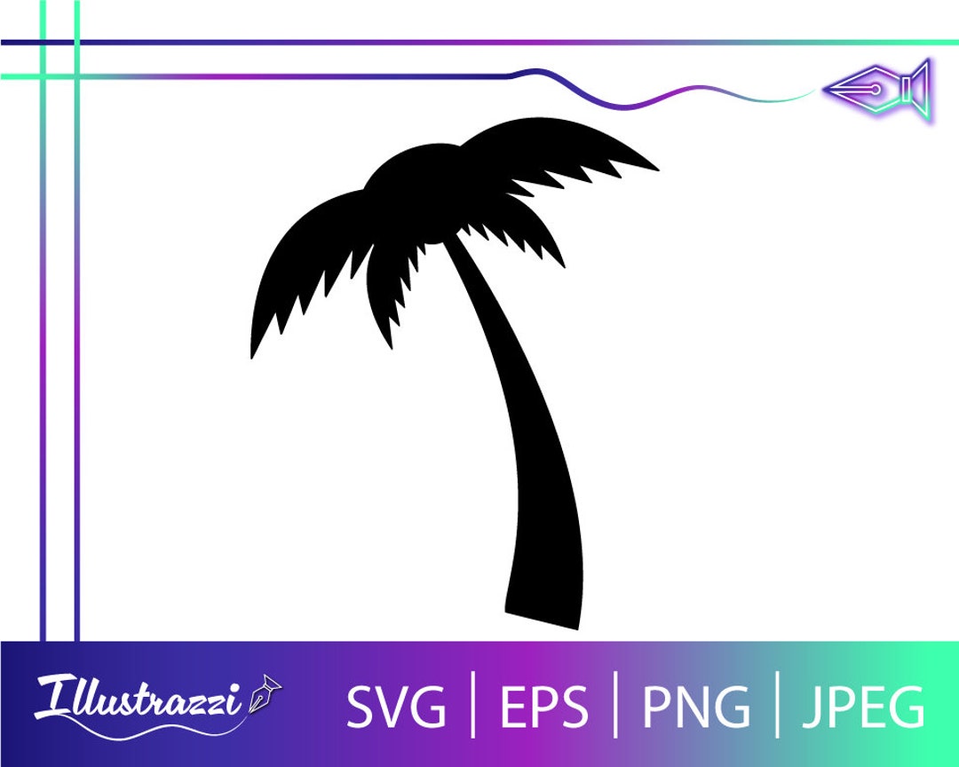 Palm Tree Silhouette SVG, Palm Tree Cricut Cut File, Digital Beach ...