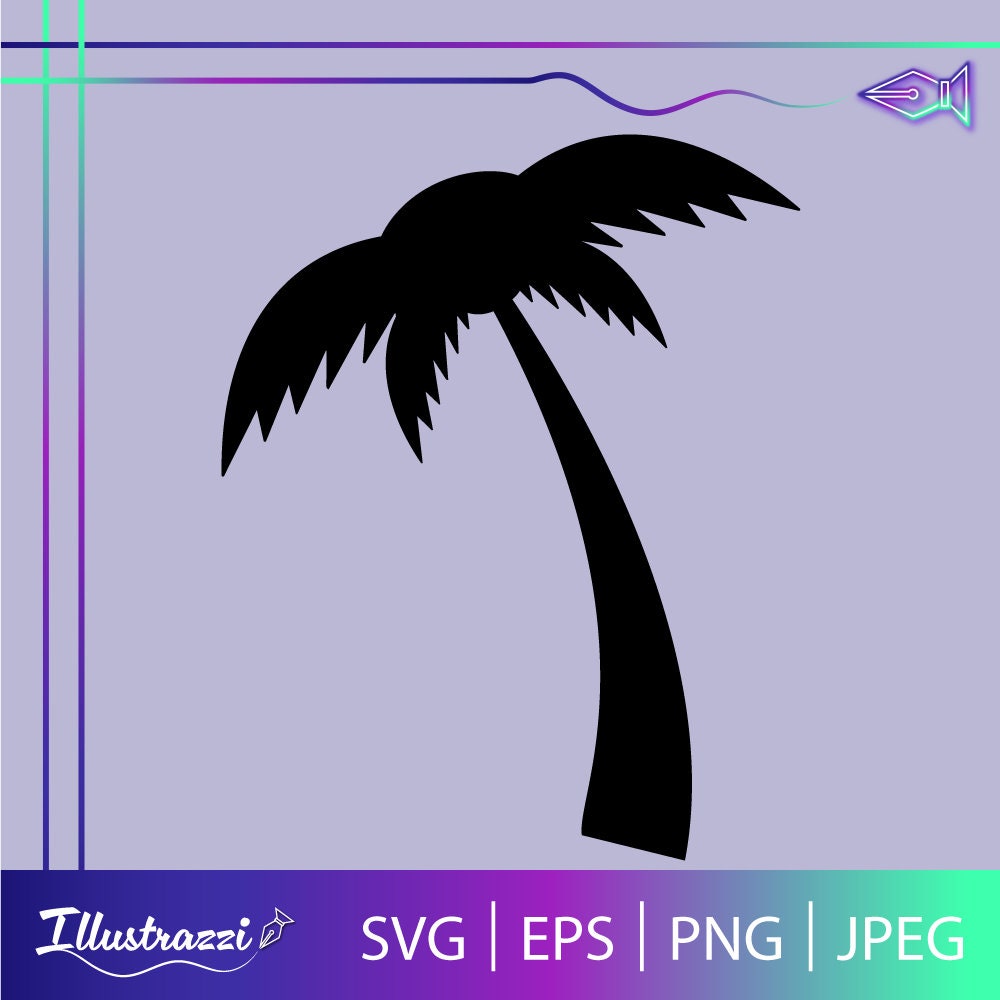 Palm Tree Silhouette SVG, Palm Tree Cricut Cut File, Digital Beach ...