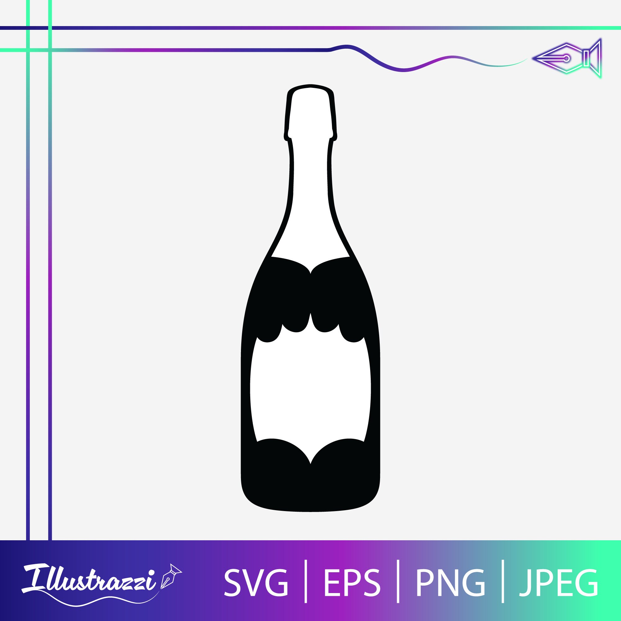 Champagne Bottle SVG Files | Champagne Bottle Svg, Champagne Bottle ...