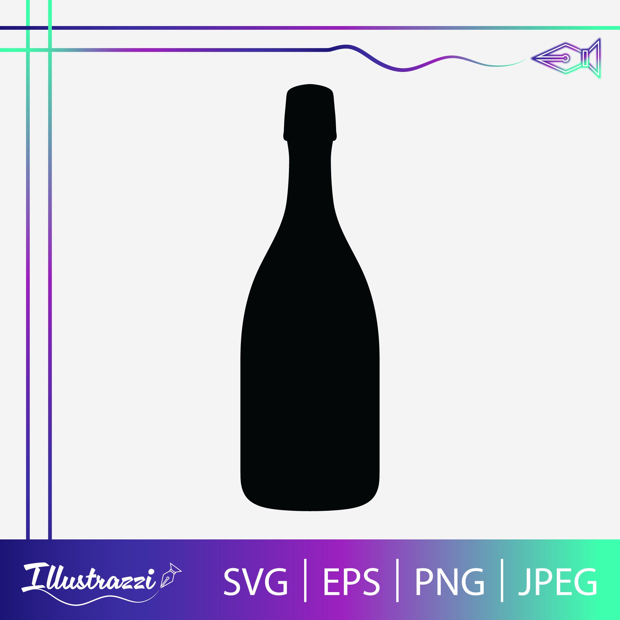 Champagne Bottle SVG Files | Champagne Bottle Svg, Champagne Bottle ...