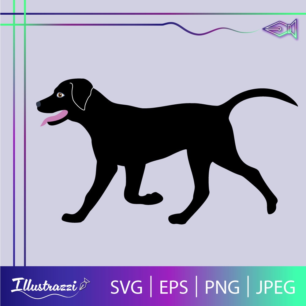 Black Dog Running SVG Bundle, Dog Running Silhouette Cut File, Dog ...