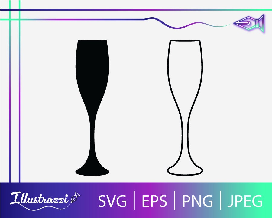 Champagne Flutes SVG | Champagne Flutes Svg Png Eps Jpeg | Wine Glass ...