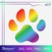 Rainbow Paw Prints SVG File Bundle | Rainbow Pride Paw Prints Clip Art ...