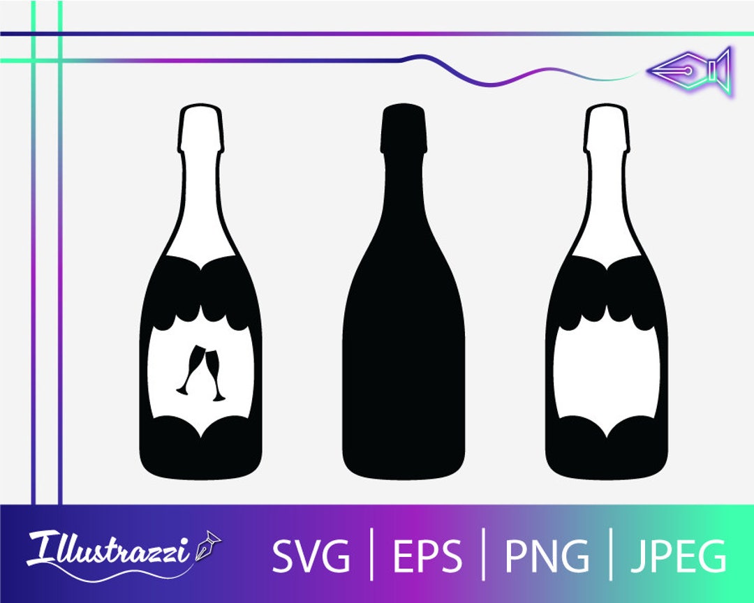 Champagne Bottle SVG Files | Champagne Bottle Svg, Champagne Bottle ...