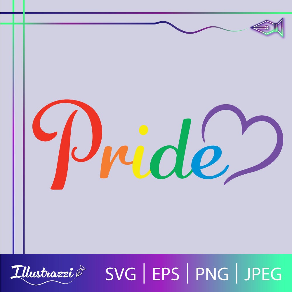 Pride LGBTQ+ & Heart SVG Digital Print | Pride Month Design for Cricut ...