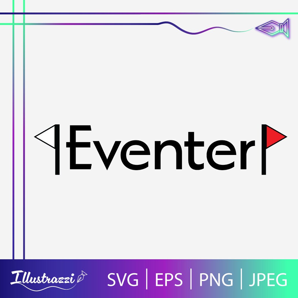 Eventer SVG Text Design With Red & White Jump Flags - Equestrian ...