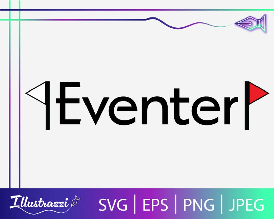 Eventer SVG Text Design With Red & White Jump Flags - Equestrian ...